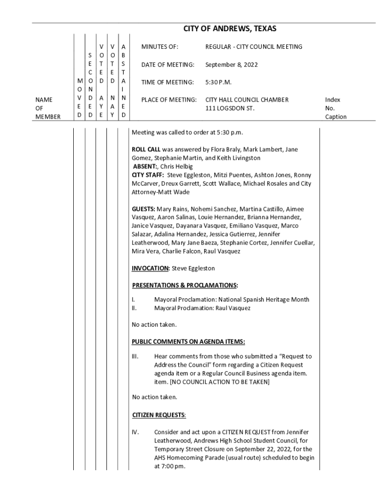 Fillable Online CODE OF ORDINANCES CITY OF ANDREWS, TEXAS Fax Email ...