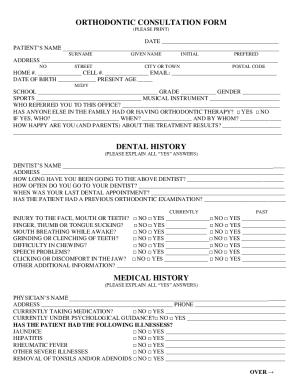 Fillable Online New Patient Forms - Orthodontic Specialists Beaumont ...