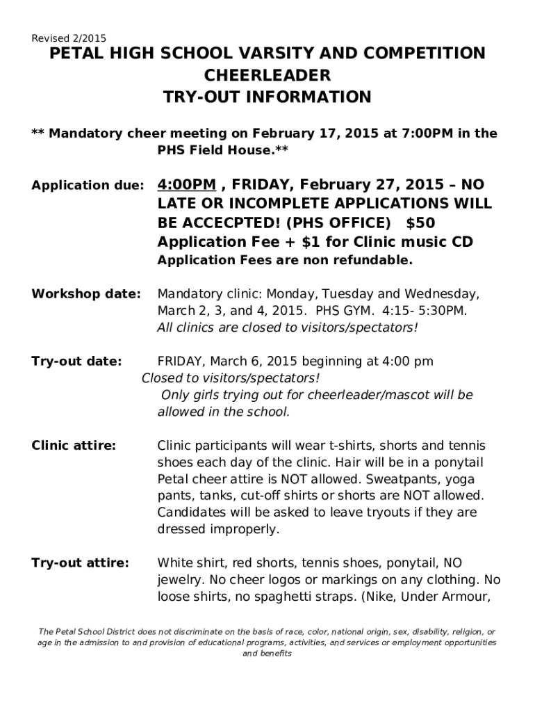 Varsity Fitting Date Doc Template | pdfFiller