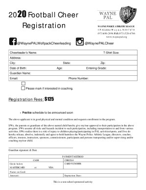 Fillable Online Wayne PAL: Wayne New Jersey Police Athletic League Fax ...