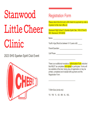 Fillable Online Little Cheer Registration Form.docx Fax Email Print ...