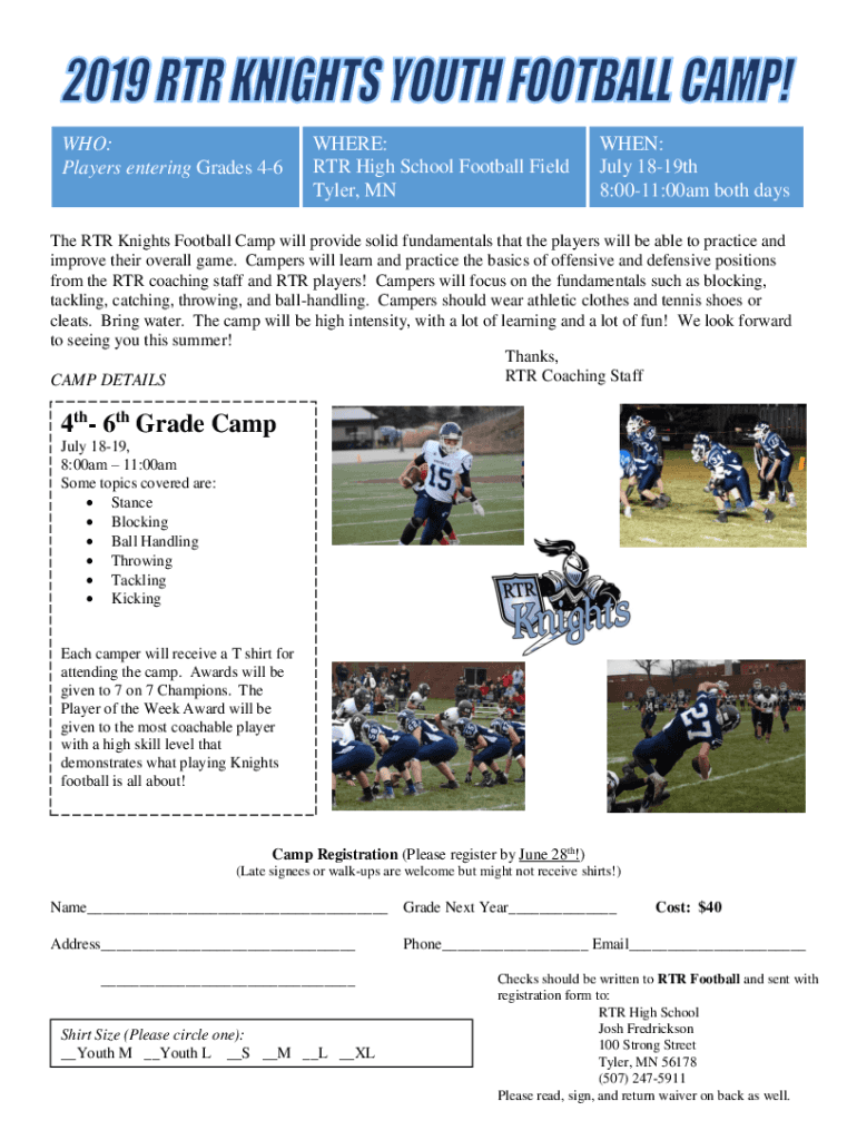 Fillable Online Free Football Camp Flyer Templates Fax Email Print ...