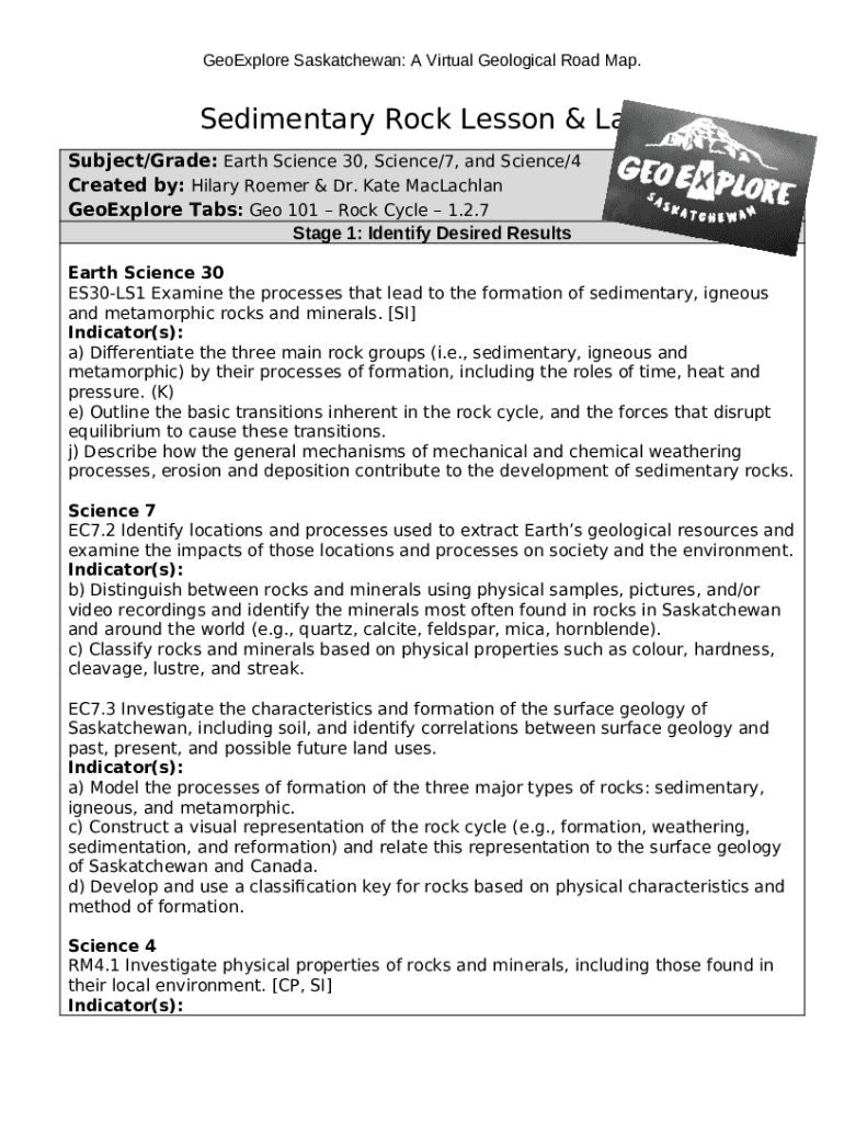 Sedimentary Rocks Lesson for Kids: Definition & Facts Doc Template ...