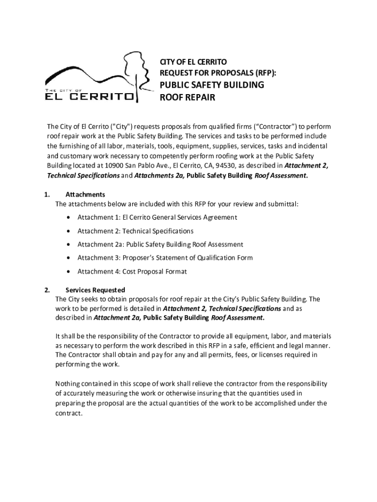 Fillable Online city of el cerrito request for proposal (rfp): - tree ...