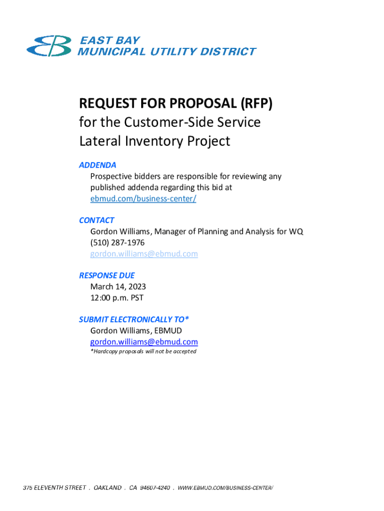 Fillable Online REQUEST FOR PROPOSAL (RFP) for the Customer-Side ...