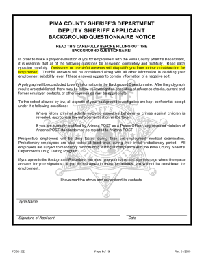 Fillable Online Pima County Sheriff's Department - pimasheriff: Fill ...
