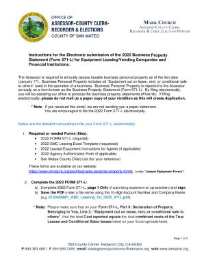 Fillable Online Business Property Statement Filing - eFile Fax Email ...