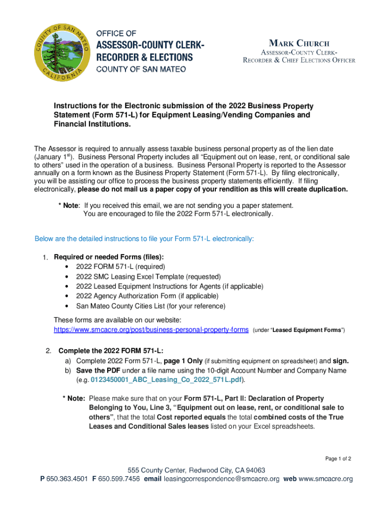 Fillable Online Business Property Statement Filing - eFile Fax Email ...
