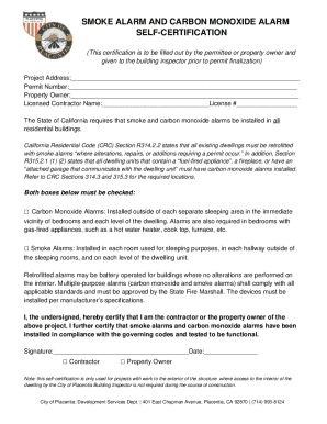 Fillable Online Smoke and Carbon Monoxide Certificate Fax Email Print ...
