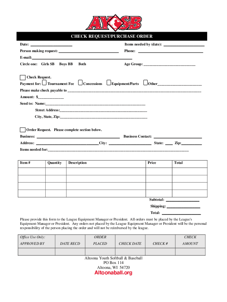Fillable Online When to use a Check Request or a Purchase Order Fax ...
