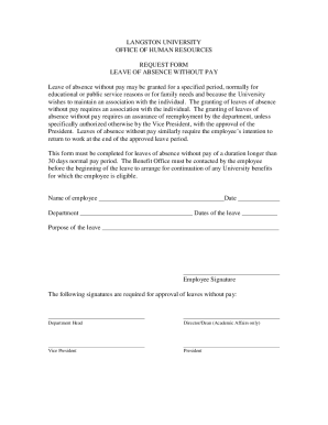 Fillable Online Request Form Leave of Absence Without Pay.doc Fax Email ...