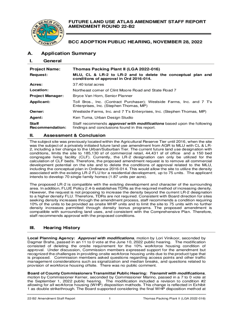 Fillable Online Thomas Packing II - Staff Report. Thomas Packing II ...