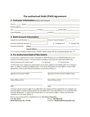 Fillable Online Attach a void cheque or Bank Authorization Form Fax ...