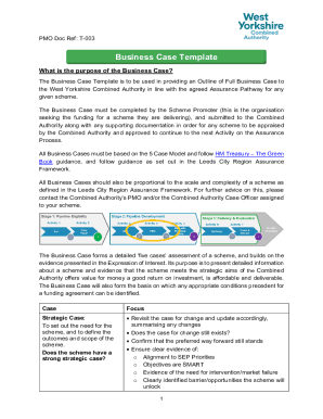 Fillable Online Business Case Template - Halifax Fax Email Print ...