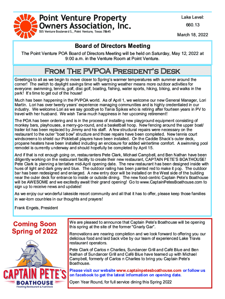 Fillable Online in the Venture Room at Point Venture Fax Email Print ...