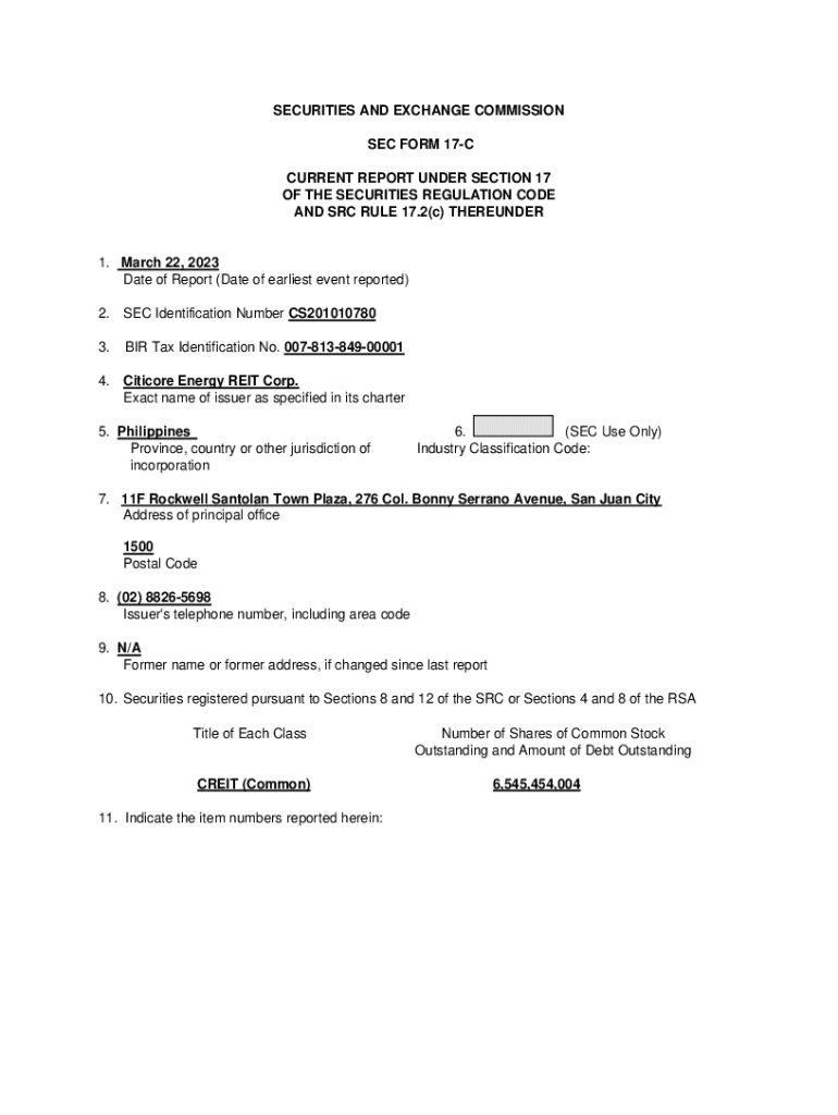 Fillable Online SEC Identification Number CS201010780 Fax Email Print ...