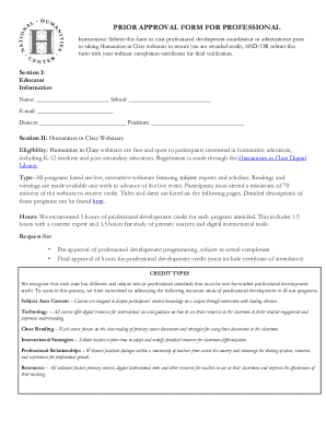 Fillable Online NHC Prior Approval Form for Professional Development ...