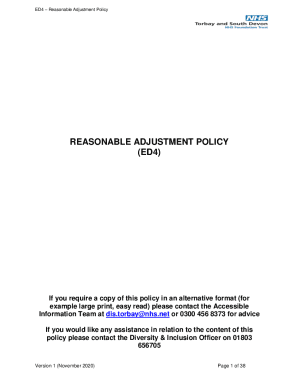 Fillable Online Reasonable adjustments for workers with disabilities or ...