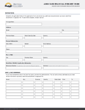 Fillable Online Cannabis Retail Store Licence Associate Financial ...