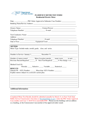 Fillable Online dps ny IN-SERVICE METER TEST FORM Date: PSC Order ...
