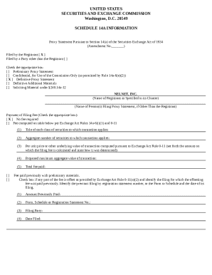 PROXY STATEMENT SECURITIES AND EXCHANGE ... Doc Template | pdfFiller