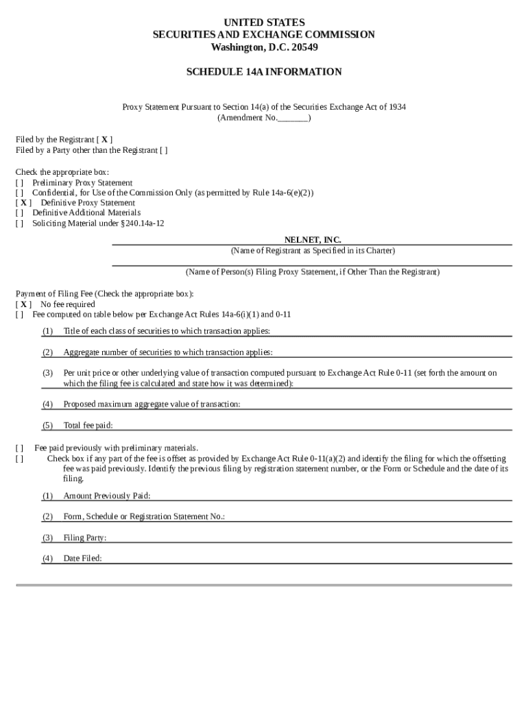 PROXY STATEMENT SECURITIES AND EXCHANGE ... Doc Template | pdfFiller