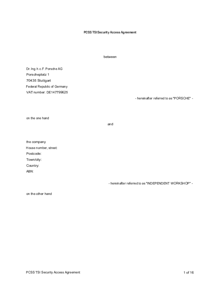 Fillable Online PCSS TSI Security Access Agreement Fax Email Print - pdfFiller