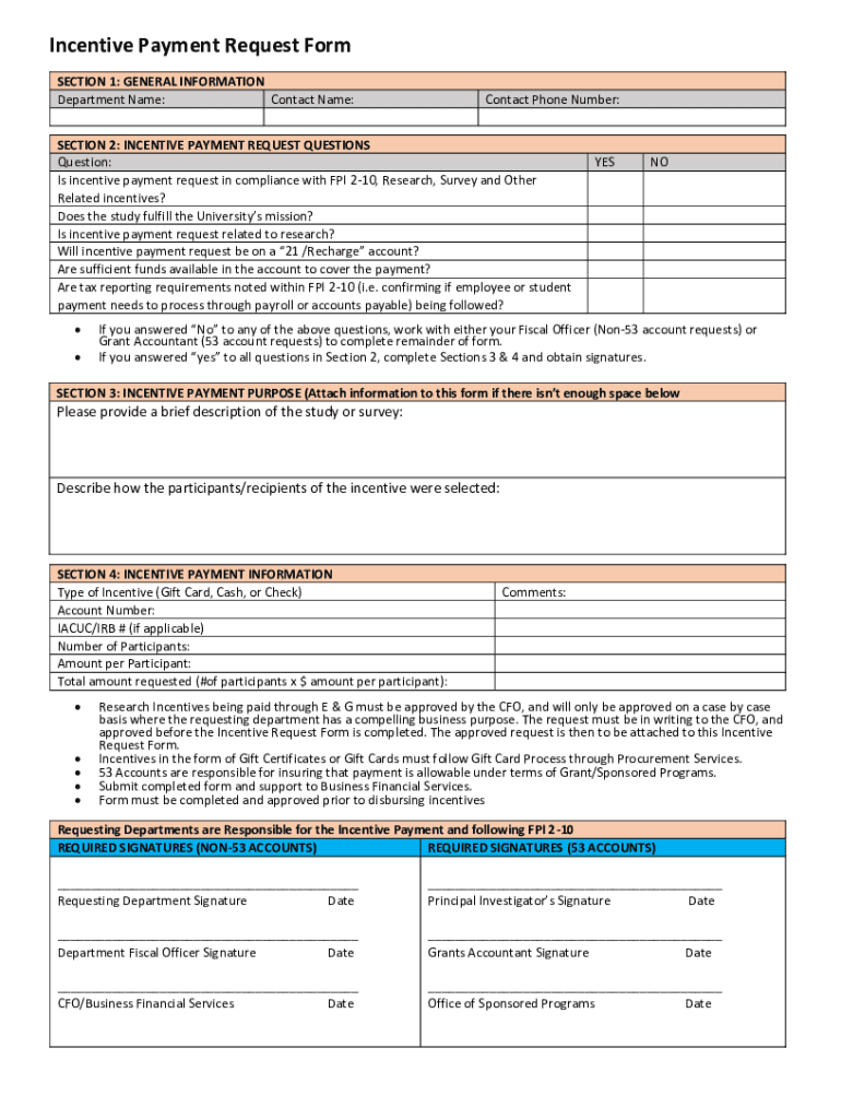 Fillable Online discharge incentive payment form Fax Email Print - pdfFiller
