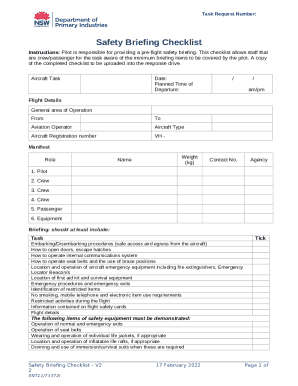 - Safety Briefing Checklist Doc Template | pdfFiller