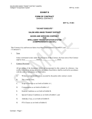 Fillable Online EXHIBIT B FORM OF CONTRACT Fax Email Print - pdfFiller