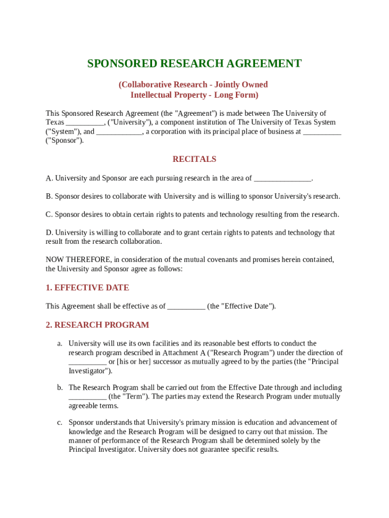 Master Research Agreement by Ceres, Inc. Doc Template | pdfFiller