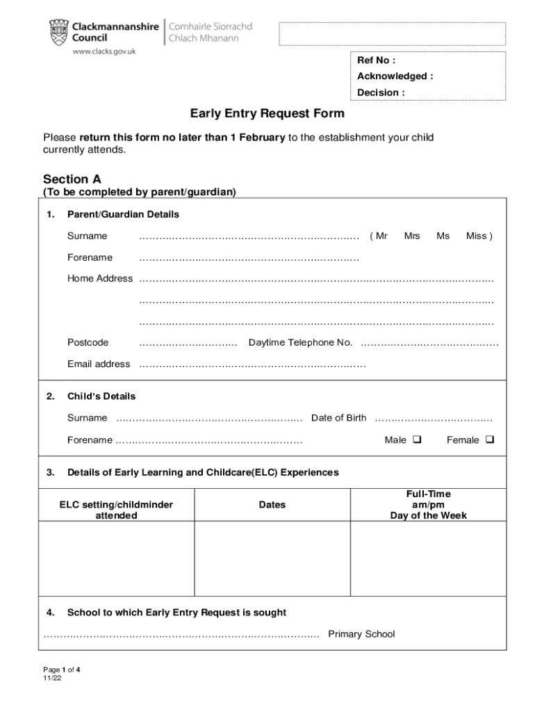 Fillable Online Early Entry Request Form. Early Entry Request Form Fax ...