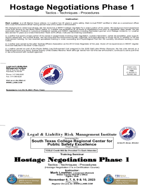 Fillable Online 5 Day Basic Hostage Negotiation and Crisis Intervention ...