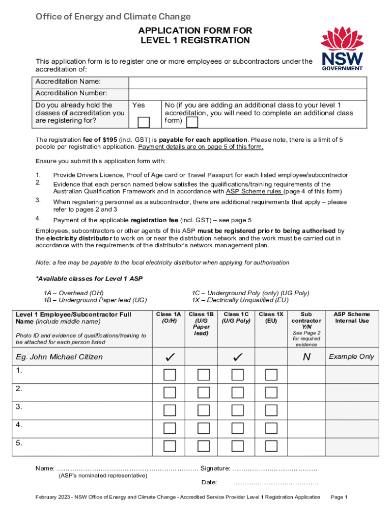 Fillable Online Registration Level 1 Fax Email Print - pdfFiller