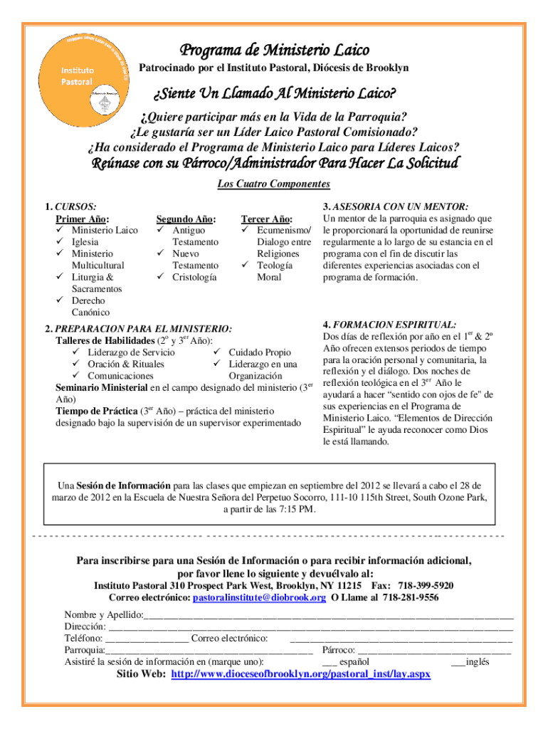 Completable En línea Lay Ministry Sunday - Inquiry Flyer-Spanish.doc ...