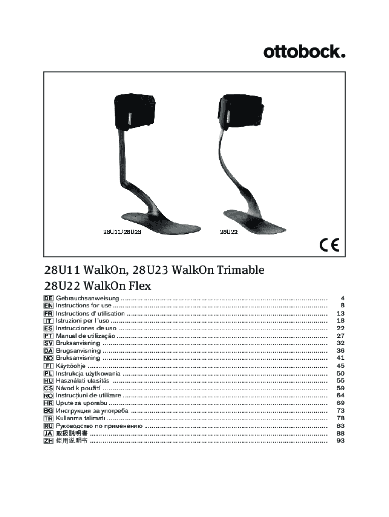 Fillable Online Walk On Flex Otto Bock AFO Drop Foot Ankle Brace ...