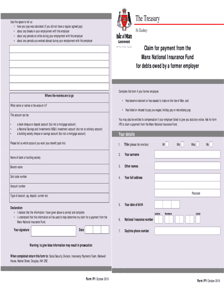 Fillable Online The Treasury - Isle of Man Government Fax Email Print ...