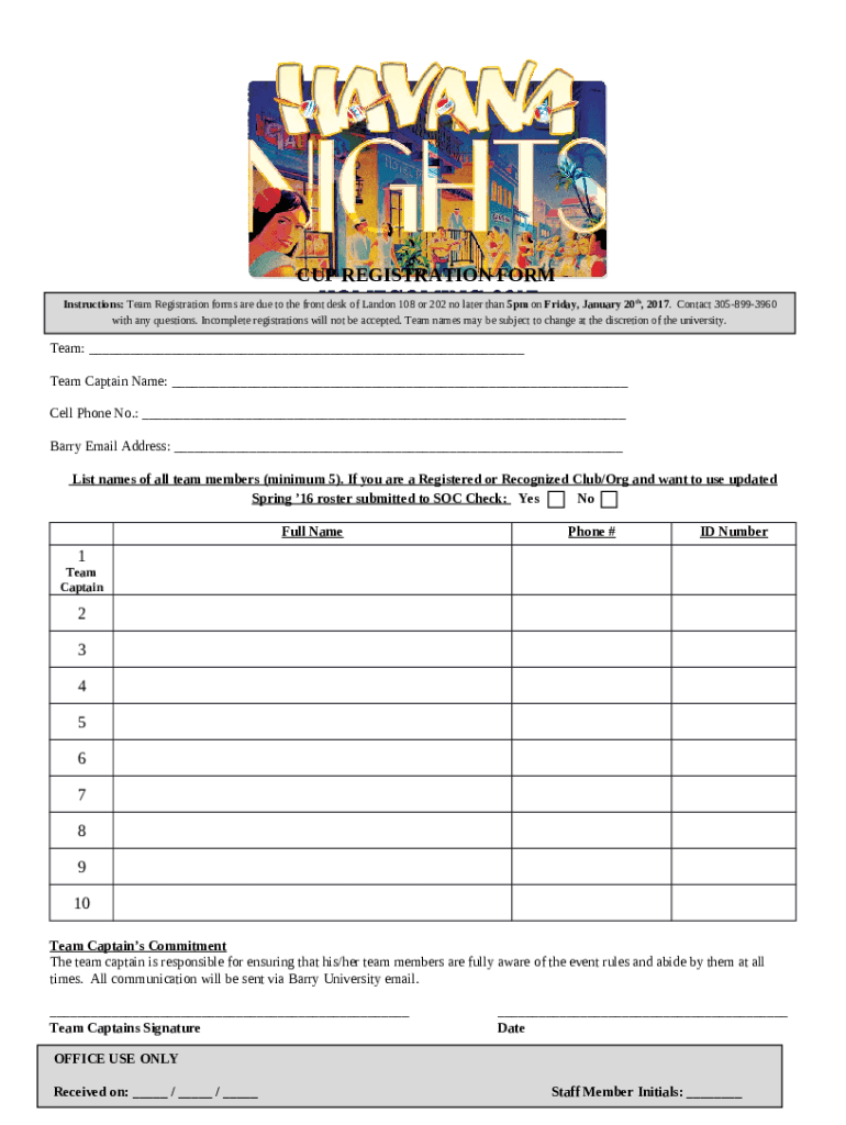 ALEXANDER COLLEGE CLUB REGISTRATION Doc Template | pdfFiller
