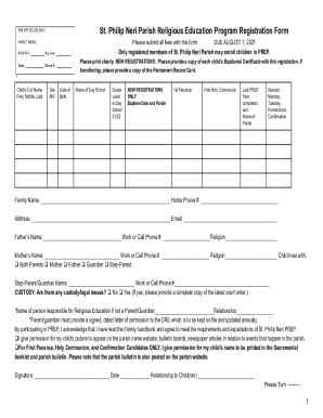 Fillable Online SPN Parish Registration Form.pdf Fax Email Print ...