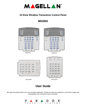 Fillable Online 32-Zone Wireless Transceiver Control Panel (MG5000) Fax ...