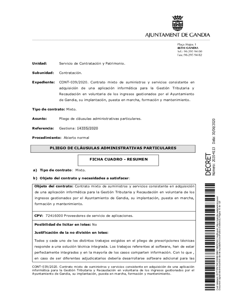 Completable En línea Adjudicado el contrato para la adquisicin de una ...
