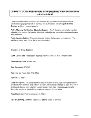 Completable En línea Nutrition Education Lesson Template Fax Email ...