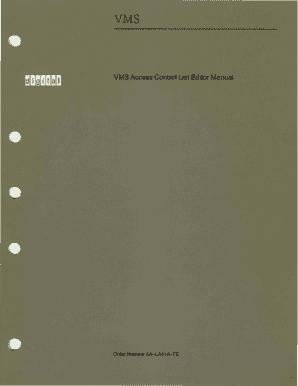 Fillable Online VMS Access Control List Editor Manual Fax Email Print - pdfFiller