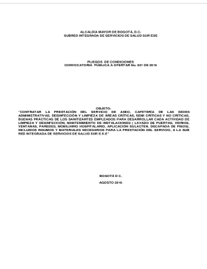 Completable En línea Subred Integrada de Servicios de Salud Sur E.S.E ...