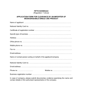 Fillable Online environment govmu Schedule Step 1: Application form, as ...