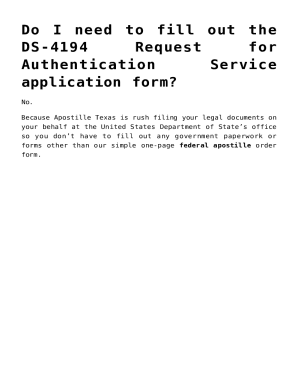 Fillable Online Do I need to fill out the DS-4194 Request for ...
