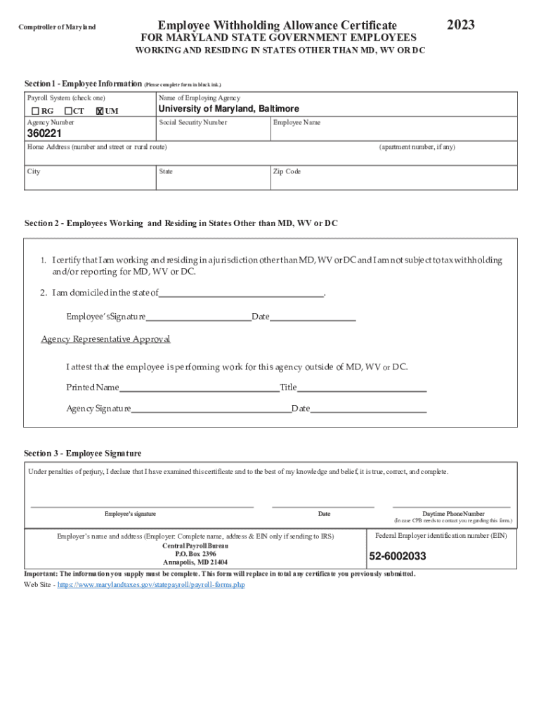 Fillable Online Section 1 - Employee Information (Please complete form ...