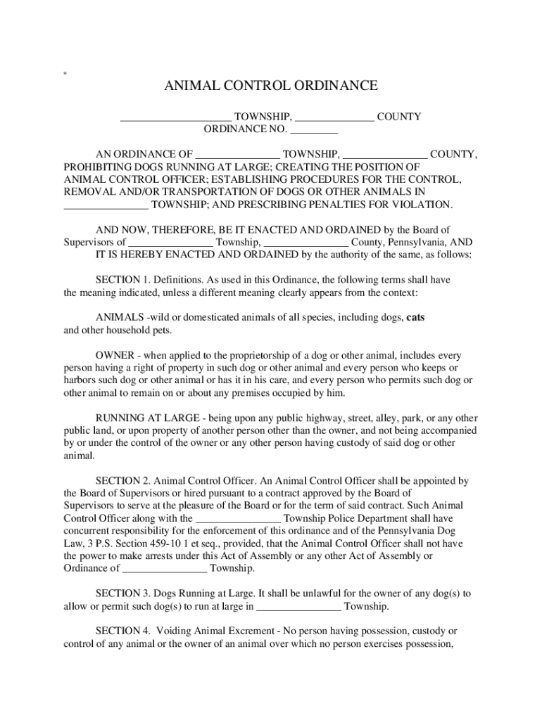 Fillable Online Chapter 6 - ANIMALS AND FOWLCode of OrdinancesWakulla ... Fax Email Print ...