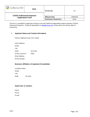 Inspector Application Doc Template | pdfFiller