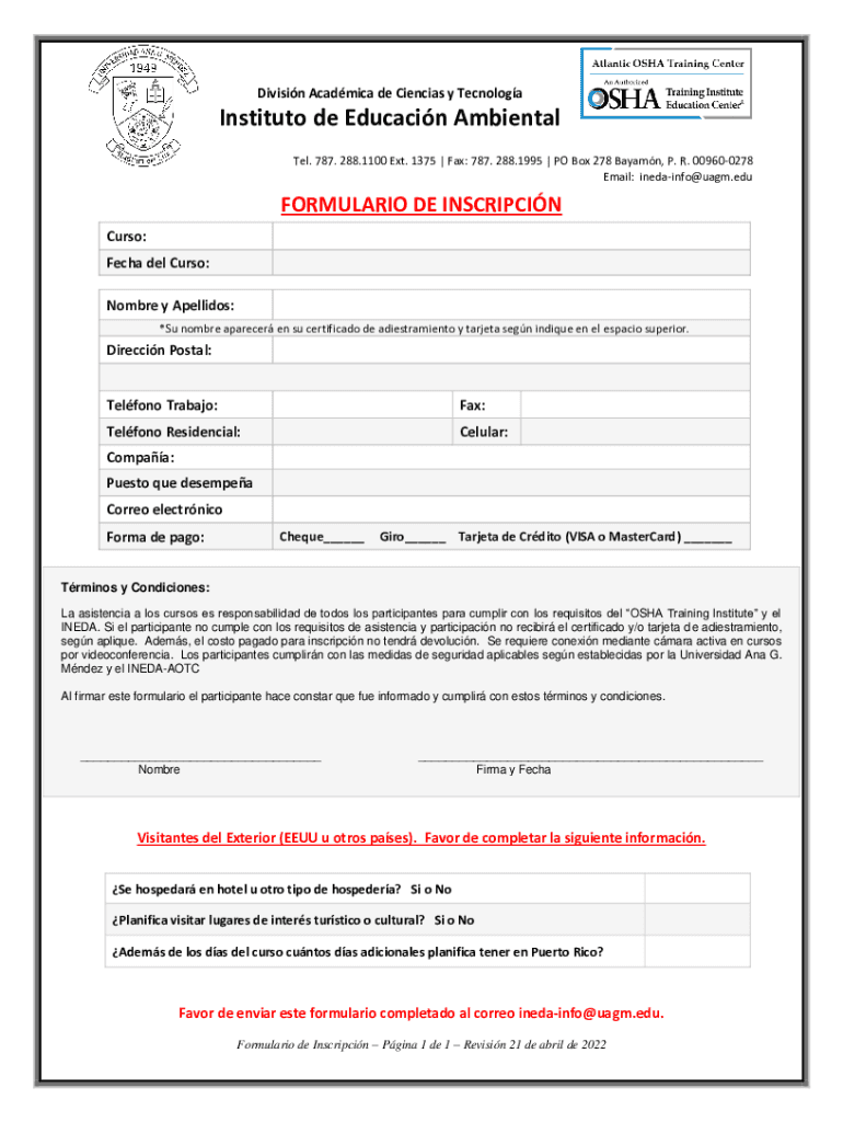 Completable En línea Instituto de Educacin Ambiental Fax Email Imprimir - pdfFiller